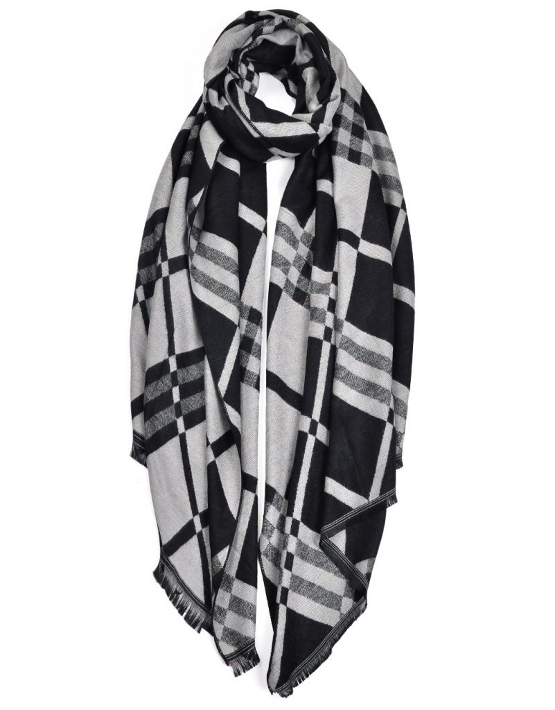 Cool Grids Patterned Printed Scarf - Luxe Wholesale