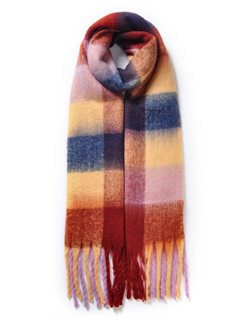 Pastel Check Print Winter Scarf - Luxe Wholesale