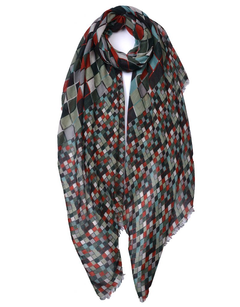 Cool Grids Patterned Printed Scarf - Luxe Wholesale